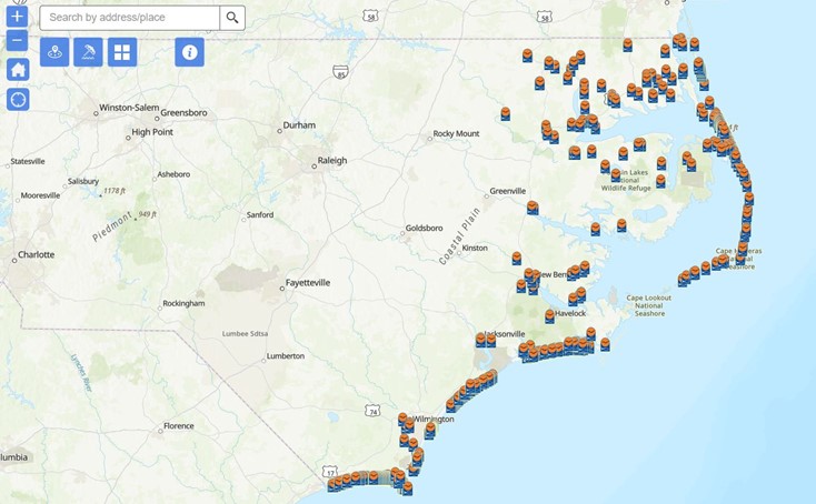 Beach and Water Access map | NC DEQ
